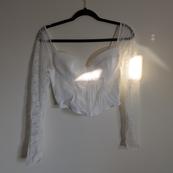 Ardene | Tops | Ardene White Lace Bustier Top | Poshmark